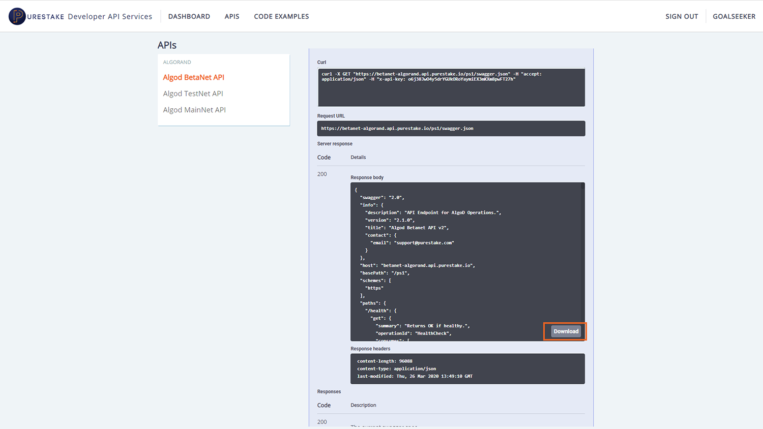Importing The Purestake Api Endpoints Into Postman Algorand Developer Portal 